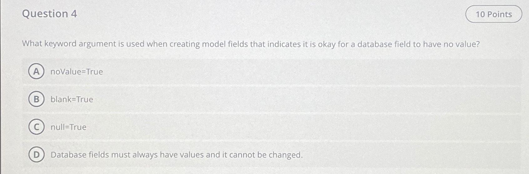 Solved Question 4What keyword argument is used when creating | Chegg.com