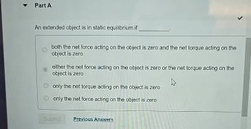 Solved Part AAn extended object is in static equillarium if | Chegg.com