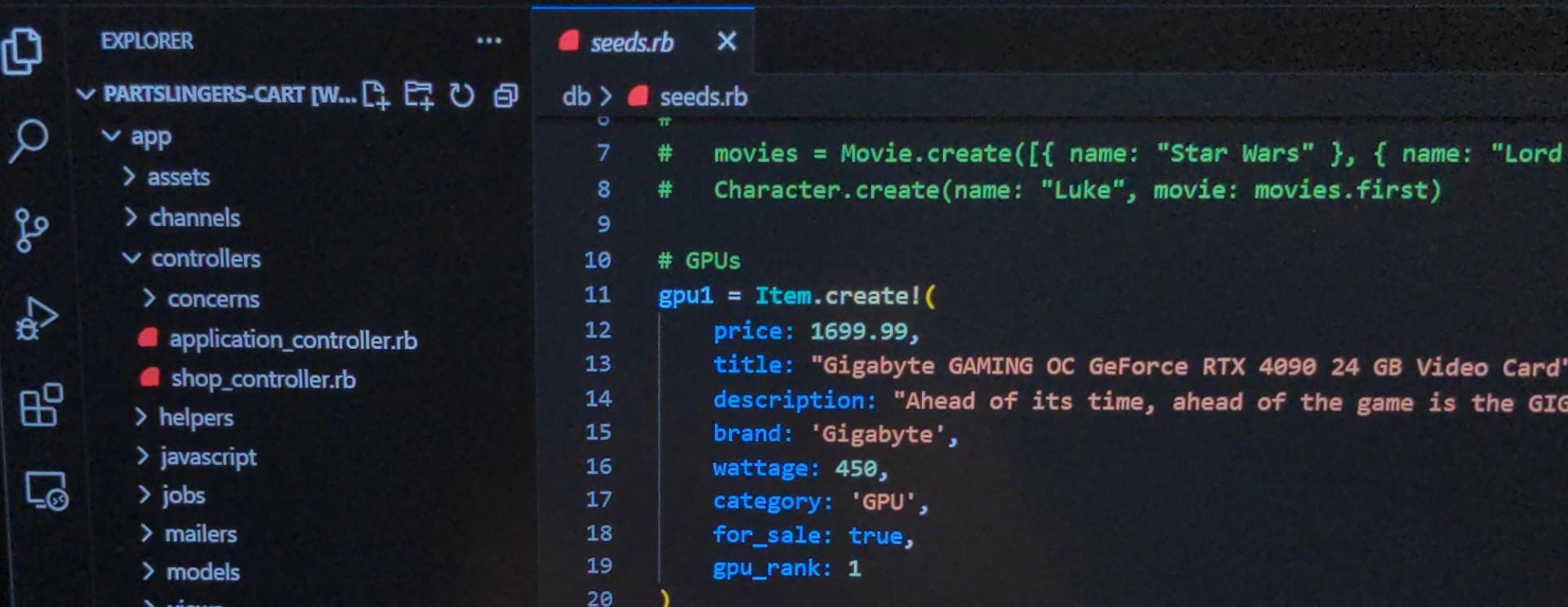 Solved Ruby on Rails question. Im making a little e-commerce | Chegg.com