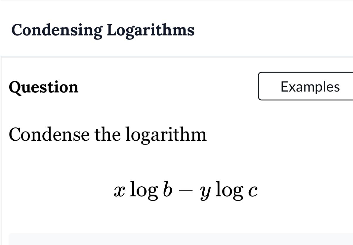 Condensing LogarithmsQuestionCondense the | Chegg.com