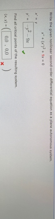 Solved Write the given nonlinear second-order differential | Chegg.com