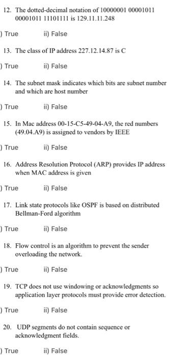 Solved 12. The dotted-decimal notation of 10000001 00001011 | Chegg.com