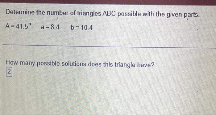 Solved Solve the triangle. a=25.2b=13.6c=23.6 What is the | Chegg.com