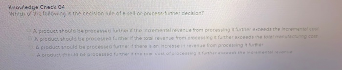 Solved Required information Knowledge Check 01 Which of the | Chegg.com