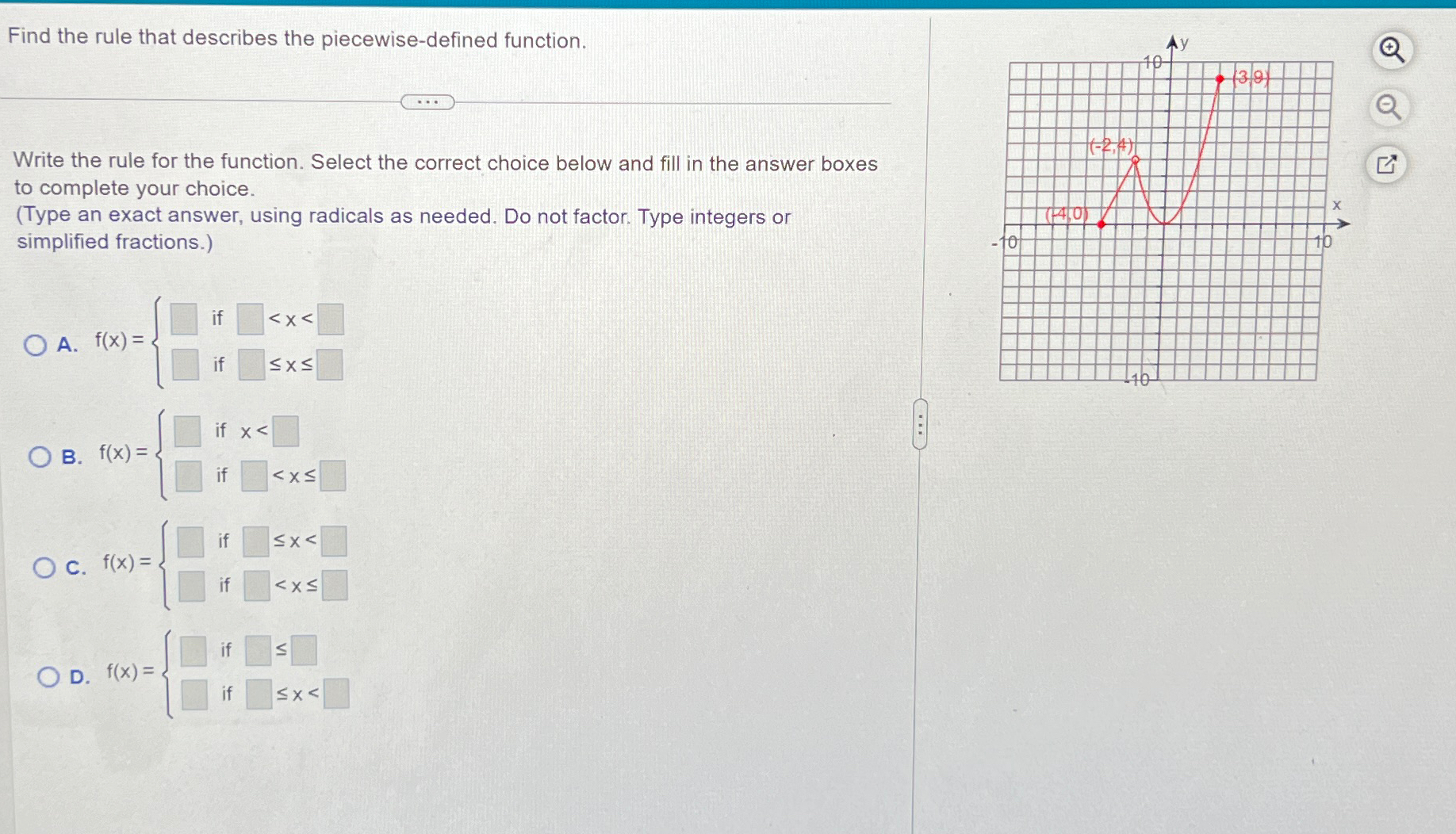 Solved Find the rule that describes the piecewise-defined | Chegg.com