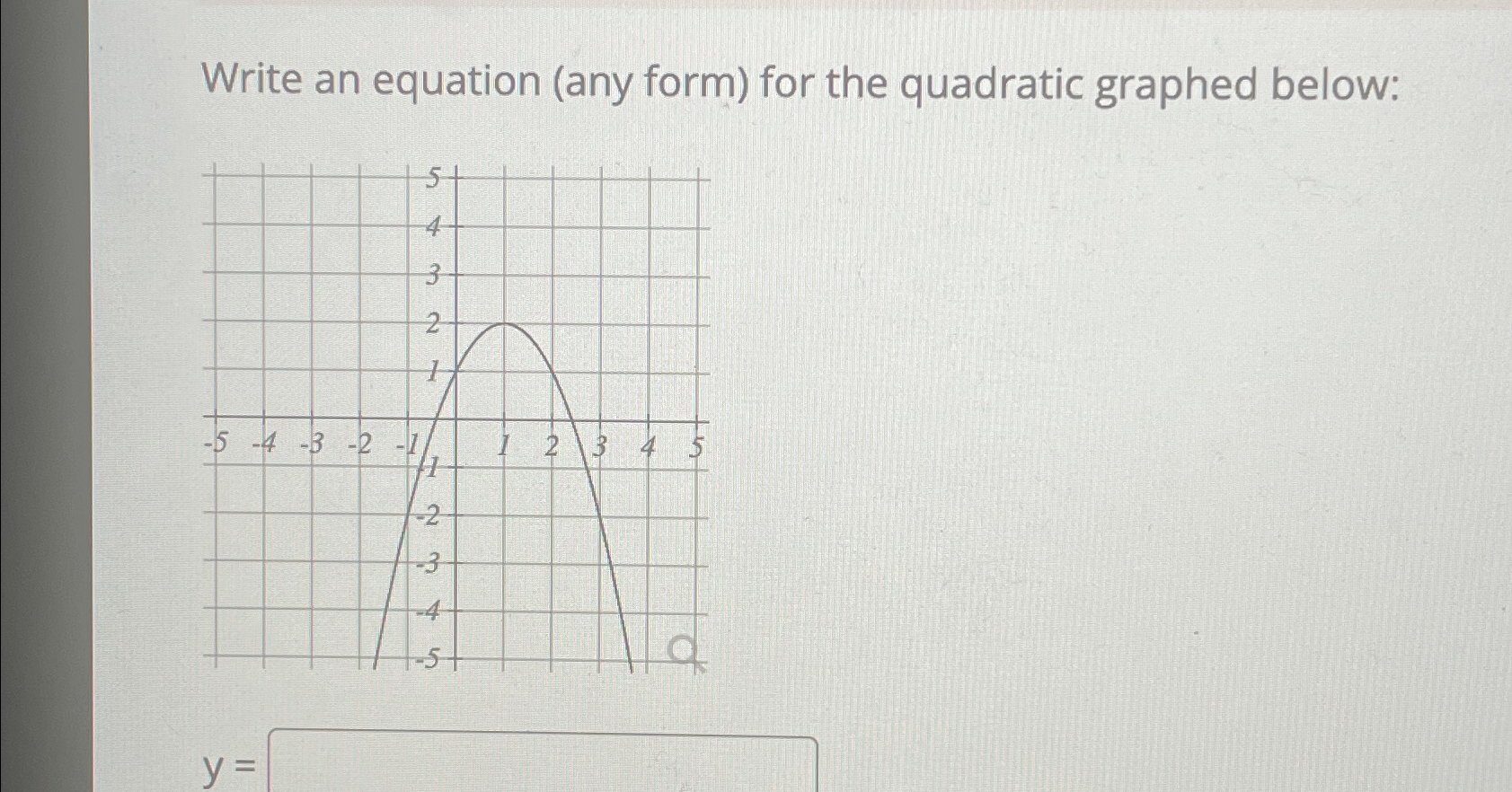 Solved Write an equation (any form) ﻿for the quadratic | Chegg.com