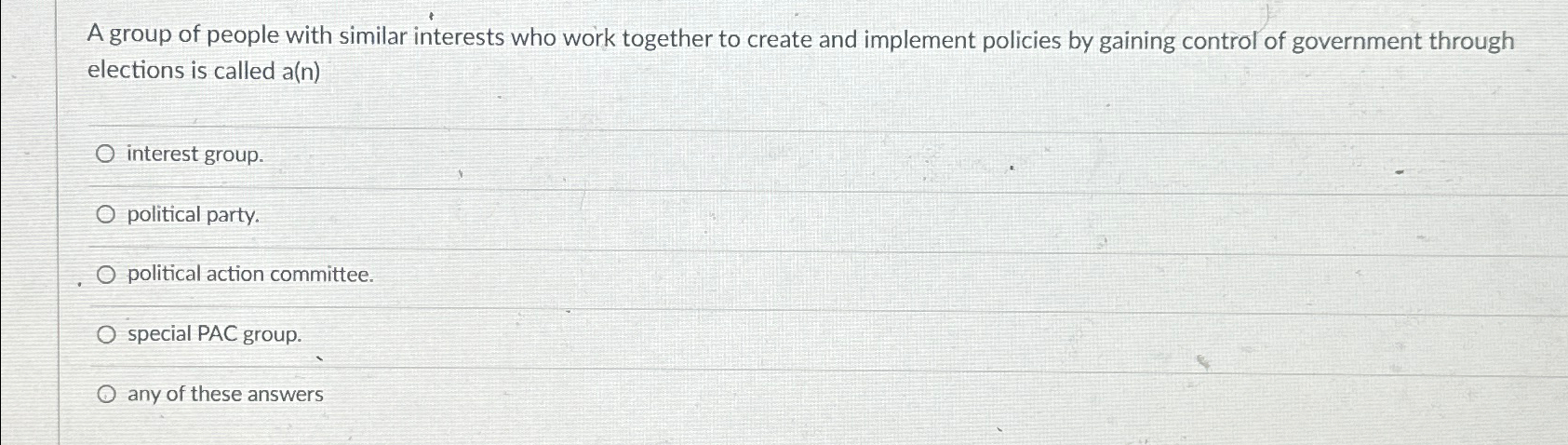 Solved A group of people with similar interests who work | Chegg.com