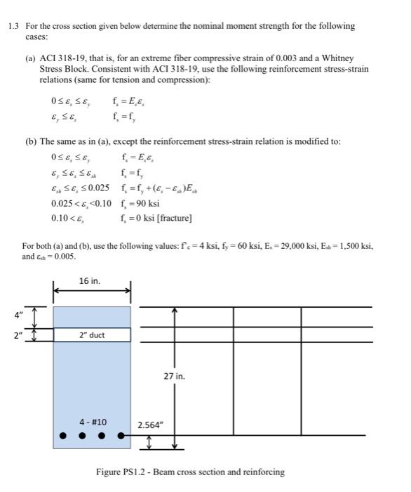 Solved 1.3 For the cross section given below determine the | Chegg.com