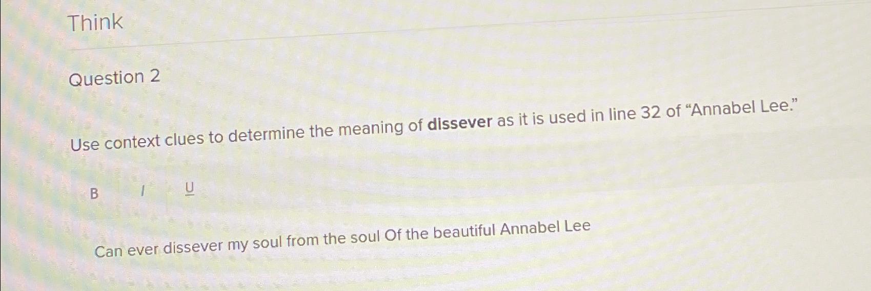 Solved ThinkQuestion 2Use context clues to determine the | Chegg.com