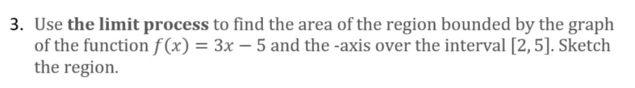 Solved Use the limit process to find the area of the region | Chegg.com