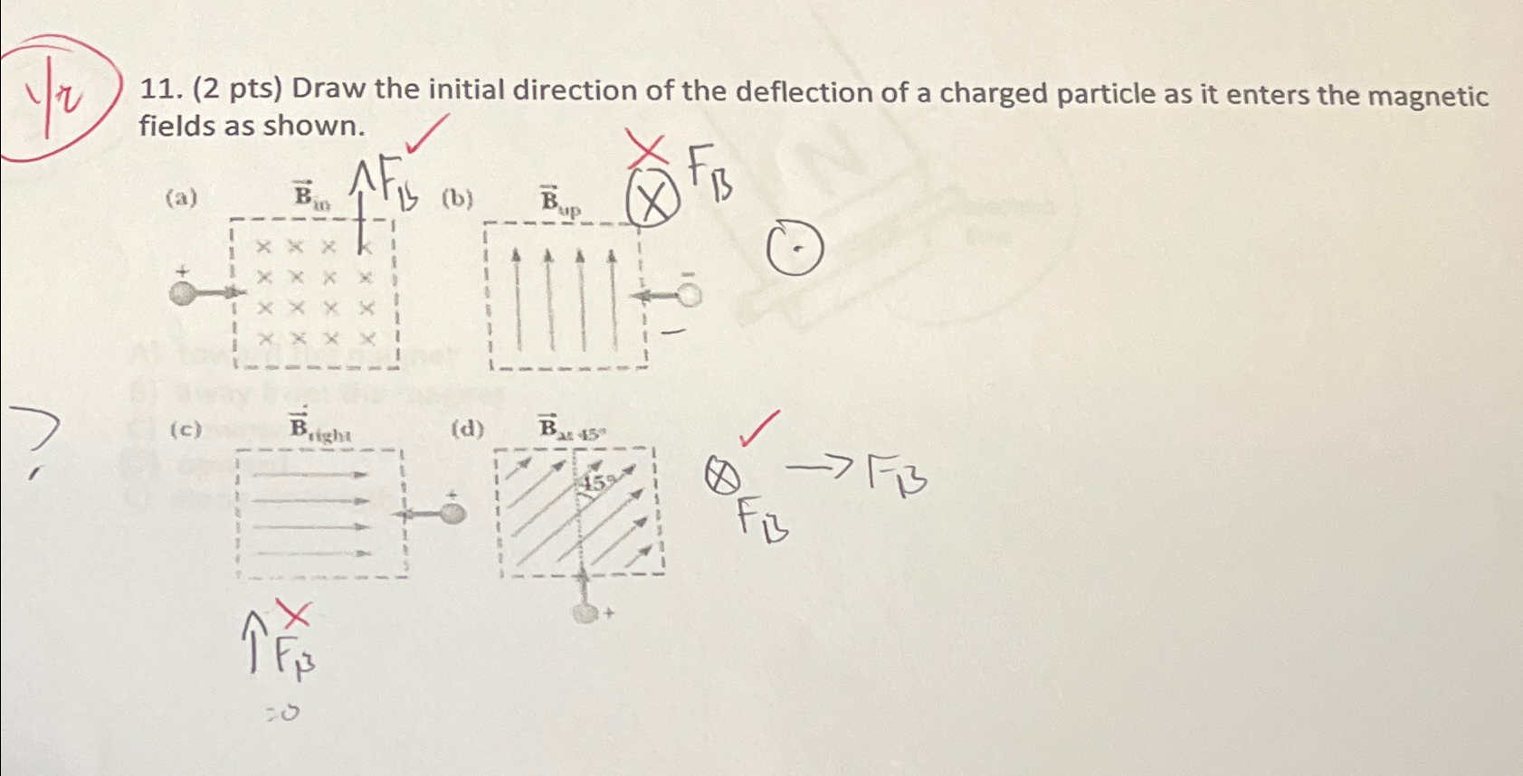 Solved 1π11. (2 ﻿pts) ﻿Draw the initial direction of the | Chegg.com