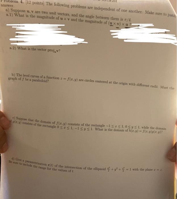 Solved roblem 4. 12 points] The following problems are | Chegg.com