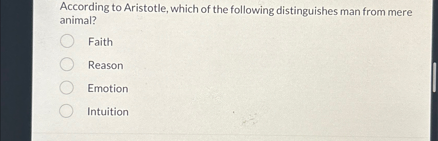 Solved According to Aristotle, which of the following | Chegg.com