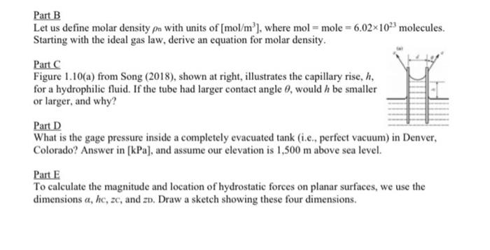 Solved Part B Let us define molar density ρn with units of | Chegg.com