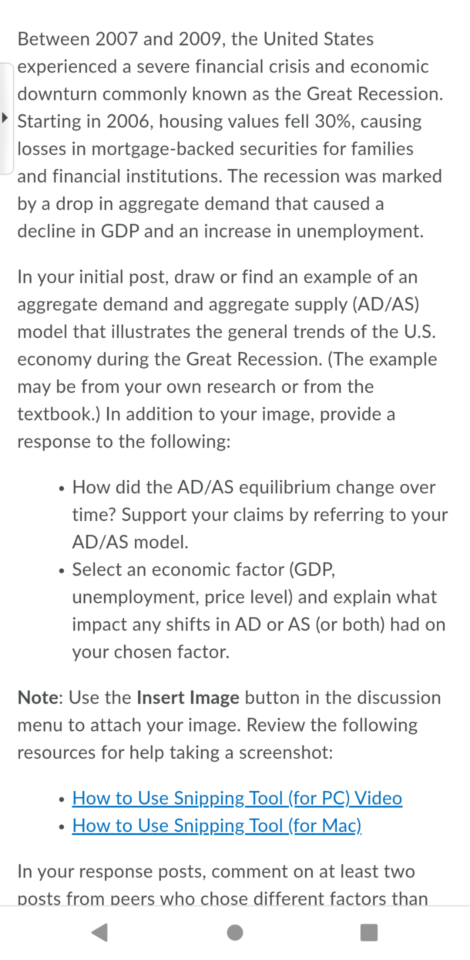 Solved Between 2007 and 2009, the United States experienced | Chegg.com