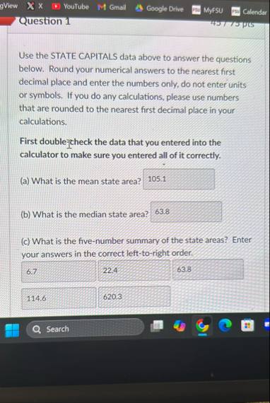 Solved Question 1Use the STATE CAPITALS data above to answer | Chegg.com