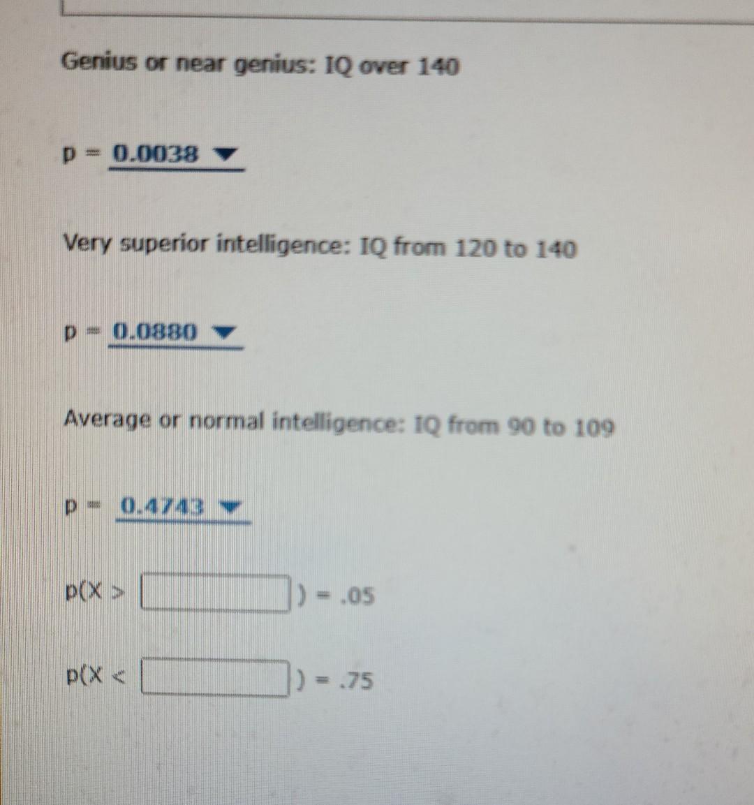 Solved IQ test scores are standardized to produce a normal | Chegg.com