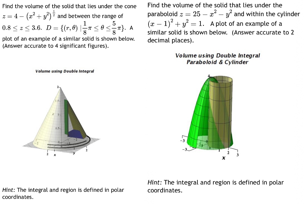 Solved Find the volume of the solid that lies under the cone | Chegg.com