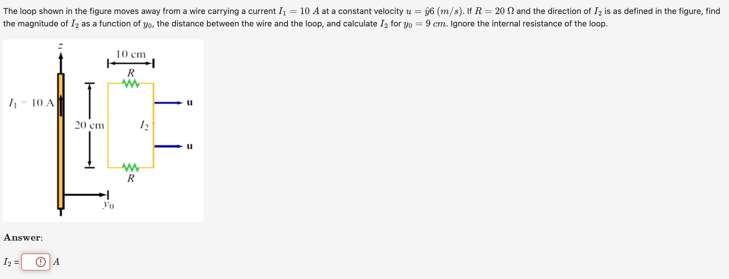Solved The loop shown in the figure moves away from a wire | Chegg.com