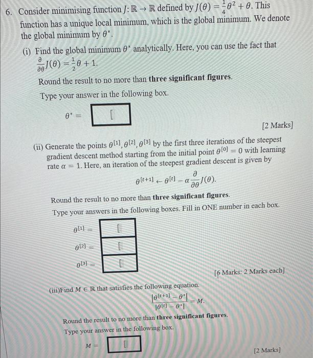 Solved Consider minimising function J:R→R defined by | Chegg.com