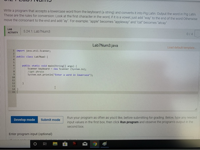 Solved Write a program that accepts a lowercase word from | Chegg.com