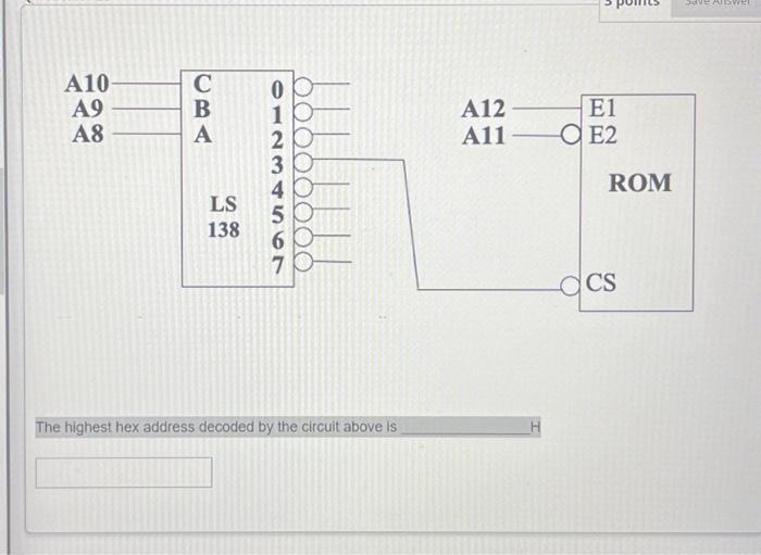 Solved The highest hex address decoded by the circuit above | Chegg.com