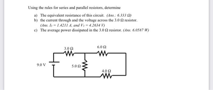 Solved Using the rules for series and parallel resistors, | Chegg.com