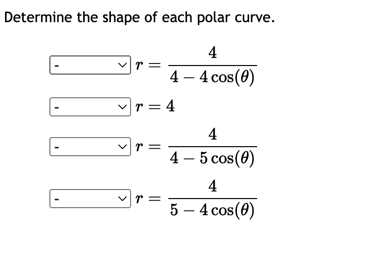 Solved Determine the shape of each polar | Chegg.com