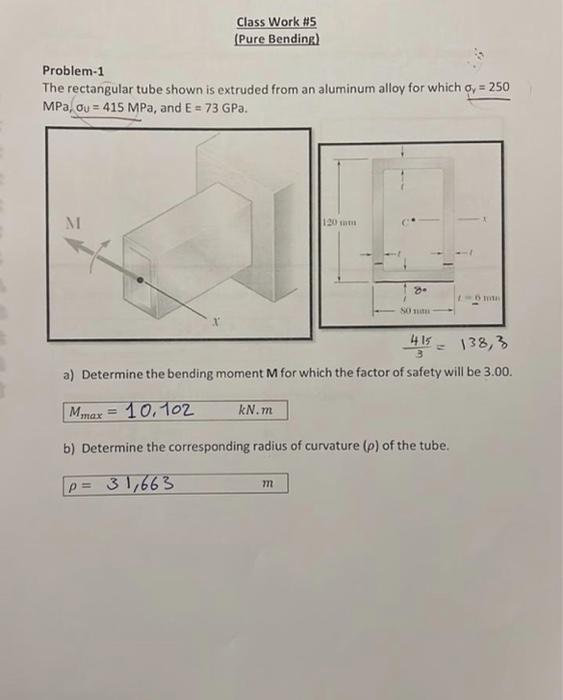 Solved Problem-1 The rectangular tube shown is extruded from | Chegg.com