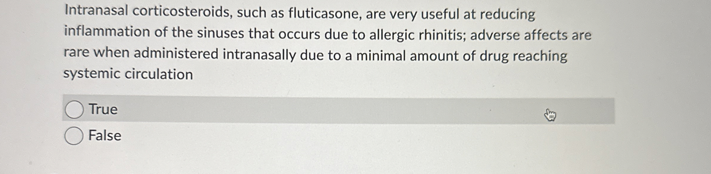 Solved Intranasal corticosteroids, such as fluticasone, are | Chegg.com