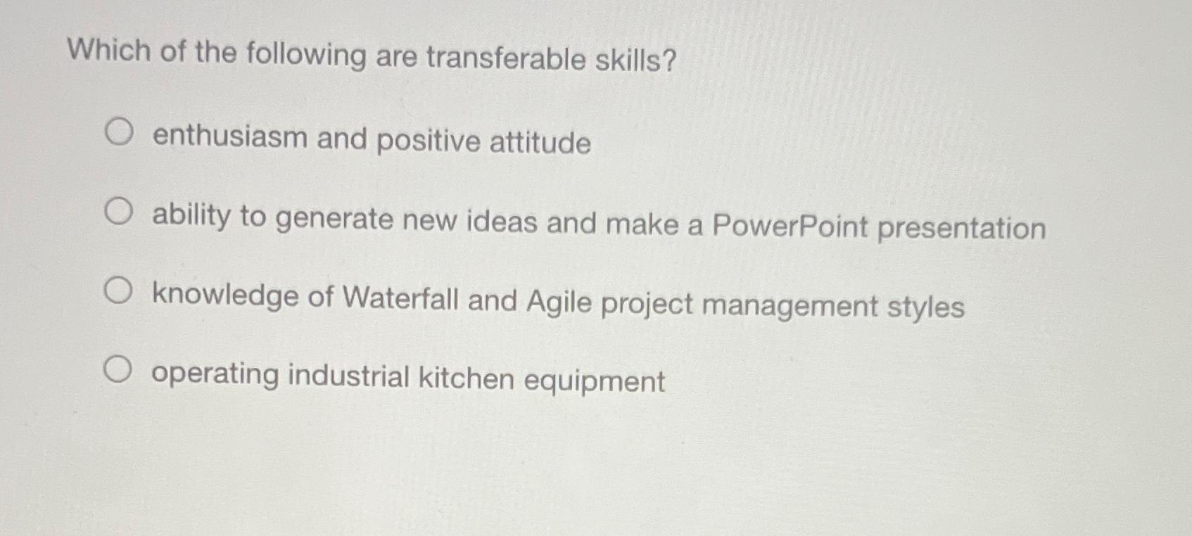 Solved Which of the following are transferable | Chegg.com