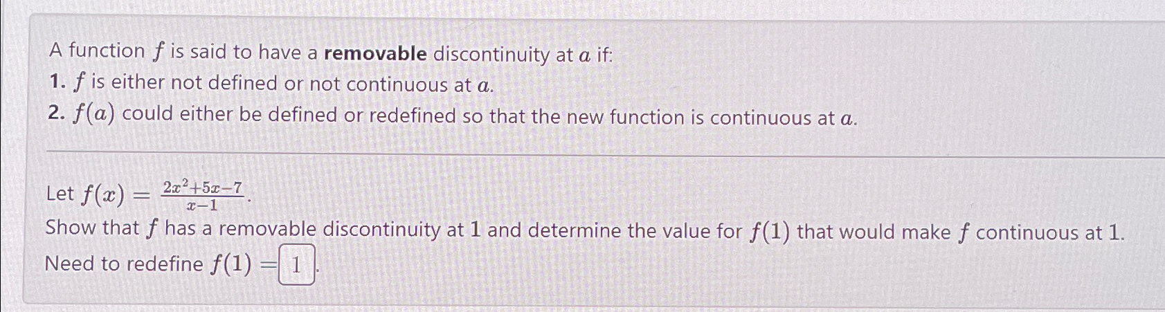 Solved A function f ﻿is said to have a removable | Chegg.com