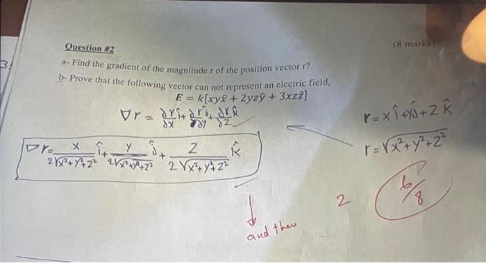 Solved Question A2 a- Find the gradient of the magnitude r | Chegg.com