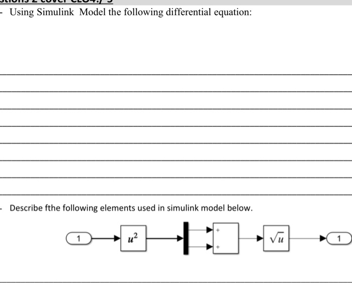 Solved 1. Write the differential equation that describe the | Chegg.com