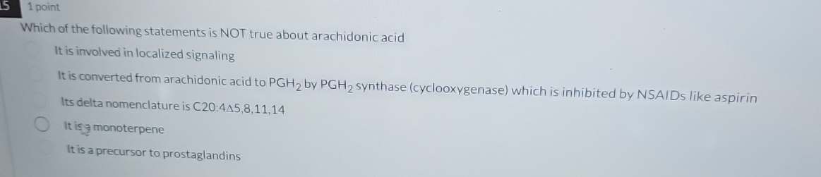 Solved 1 ﻿pointWhich of the following statements is NOT true | Chegg.com
