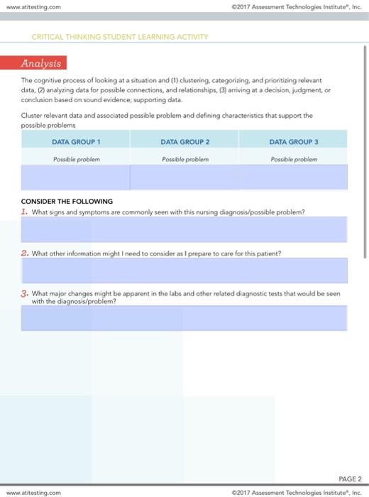 Solved On this worksheet, the critical thinking skills are | Chegg.com