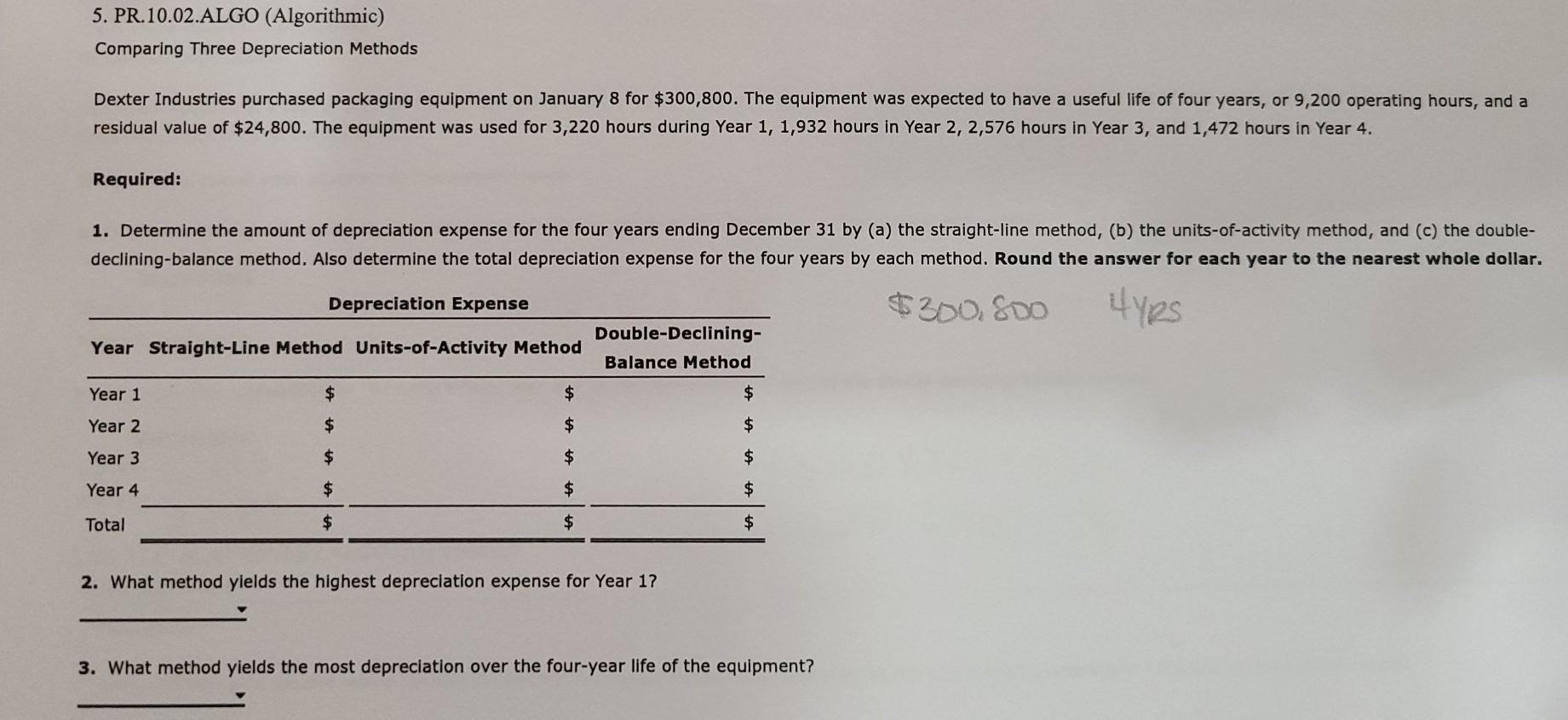 Solved 5. PR.10.02.ALGO (Algorithmic) Comparing Three | Chegg.com