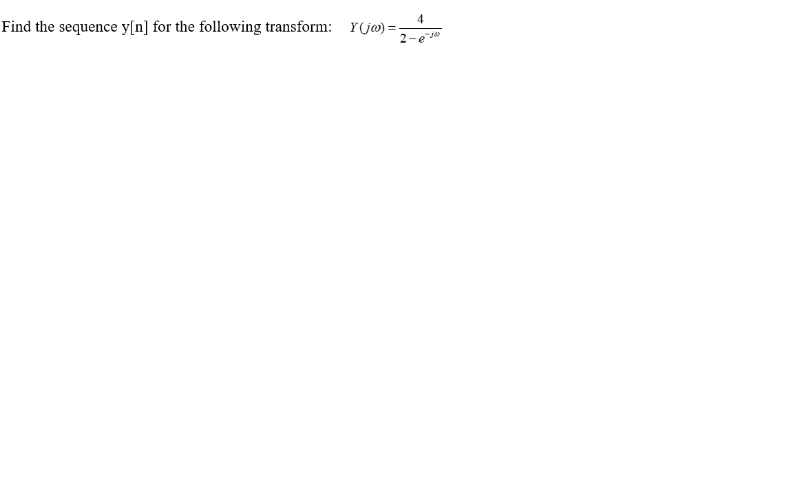 Solved Find the sequence y[n] ﻿for the following transform: | Chegg.com