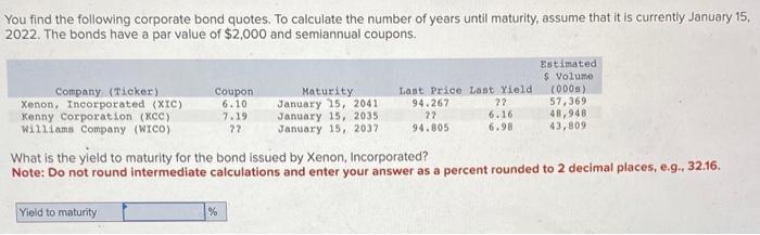 Solved You find the following corporate bond quotes. To | Chegg.com