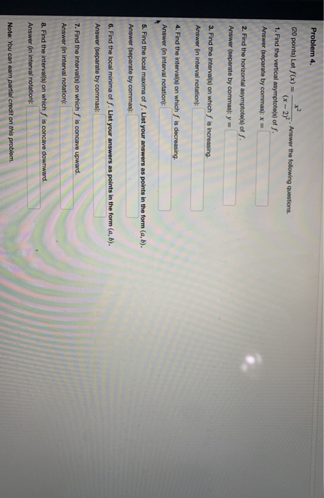 Solved Problem 4. (20 points) Lot (x) - Answer the following | Chegg.com