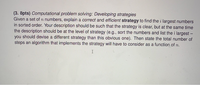 Solved (3. 8pts) Computational problem solving: Developing | Chegg.com