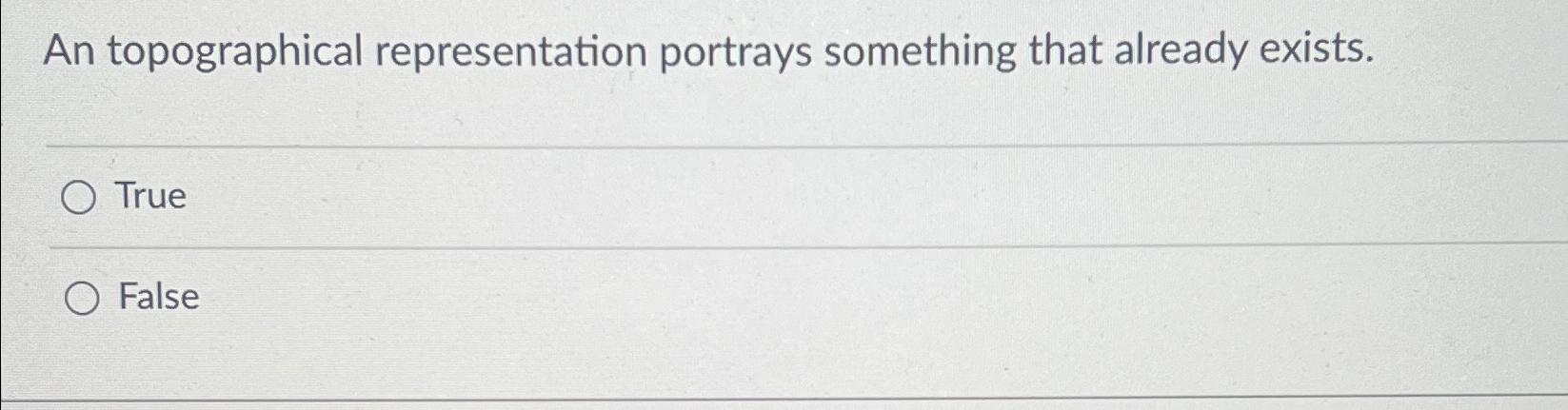 Solved An topographical representation portrays something | Chegg.com