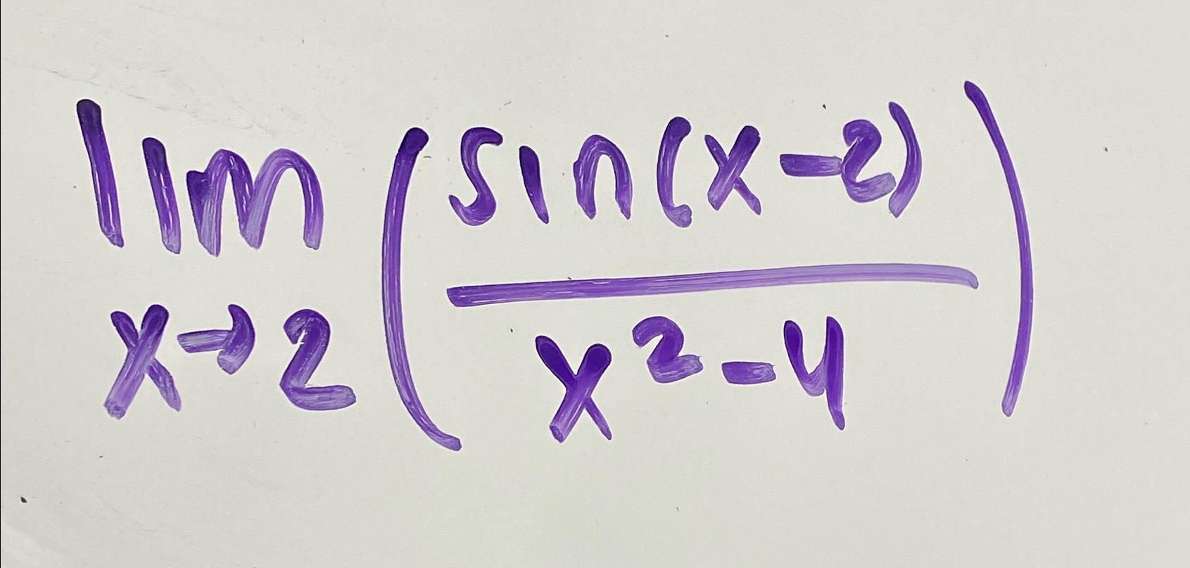 Solved limx→2(sin(x-2)x2-4) | Chegg.com