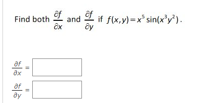 Solved Find both delfdelx ﻿and delfdely ﻿if | Chegg.com
