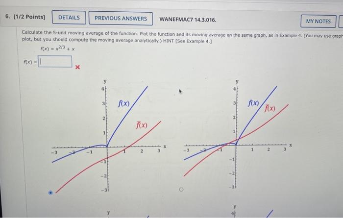 Solved Calculate The 5 Unit Moving Average Of The Function 