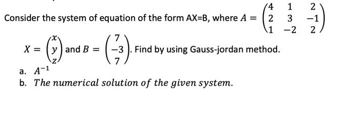 Solved Solve the following systems of linear equations using | Chegg.com