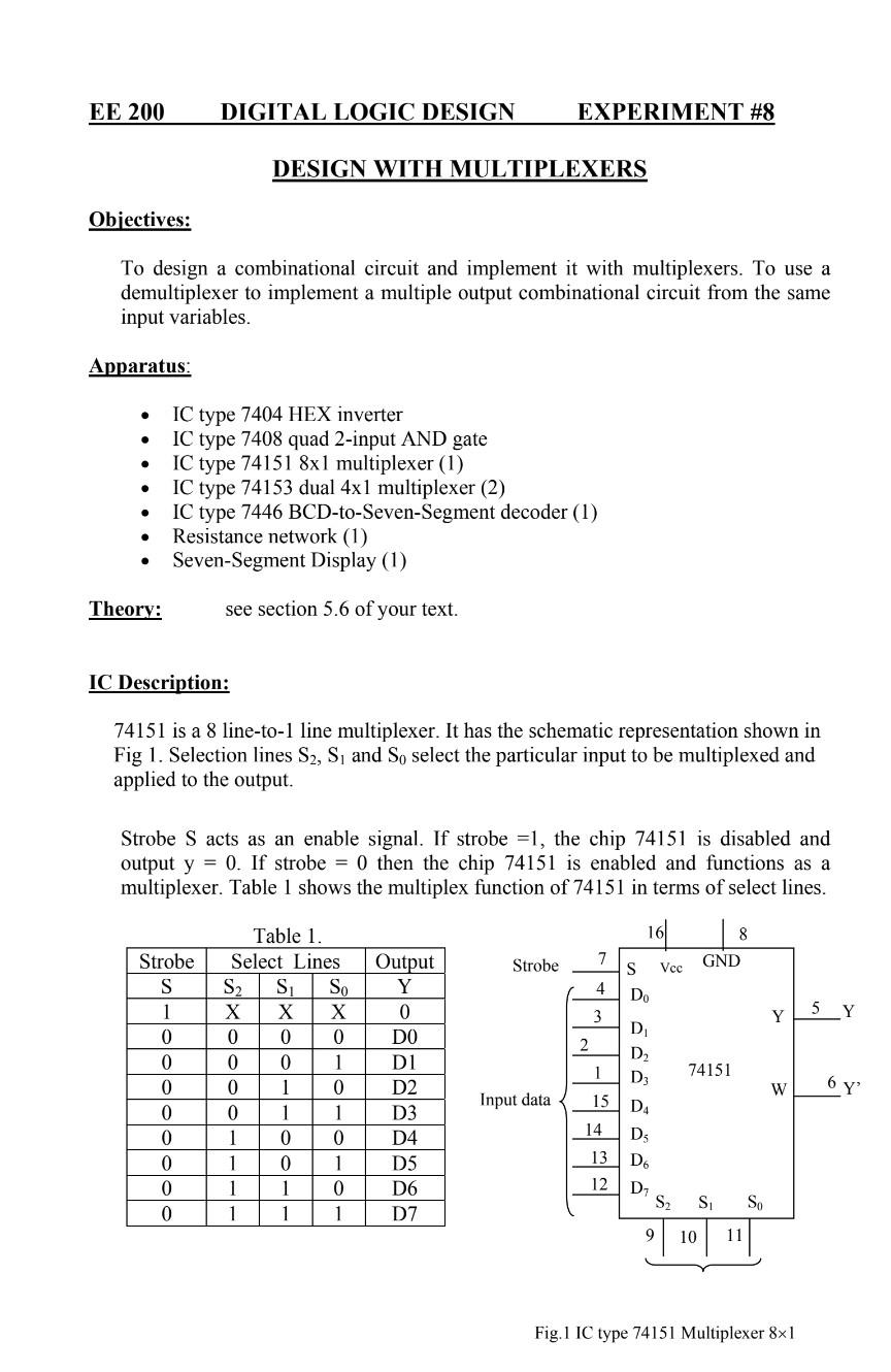 Solved Objectives: To design a combinational circuit and | Chegg.com