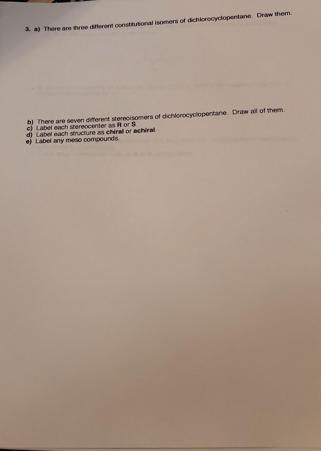 Solved 1. a) Label each pair as enantiomers, diastereomers, | Chegg.com
