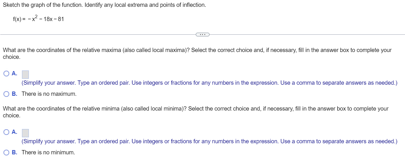 Solved Sketch the graph of the function. Identify any local | Chegg.com