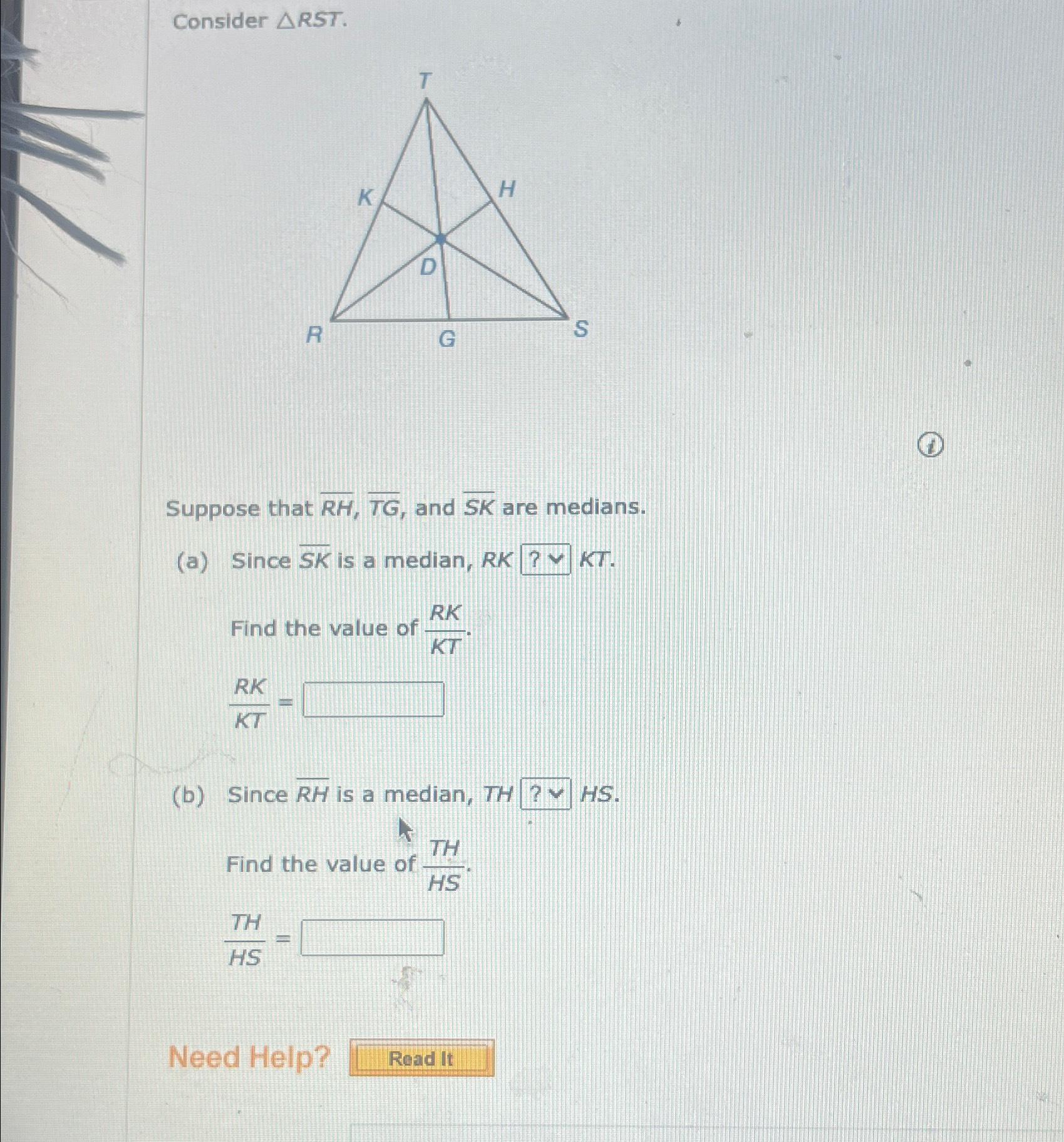 Solved Consider ????RST.Suppose that ?bar (RH),bar (TG), | Chegg.com